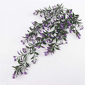 N++A 30.7in 2pcs Artificial Vines for Outdoors uv Resistant Fake Vine Willow Rattan Flowers Artificial Hanging Plant for Home Garden Wall Decoration(Purple)