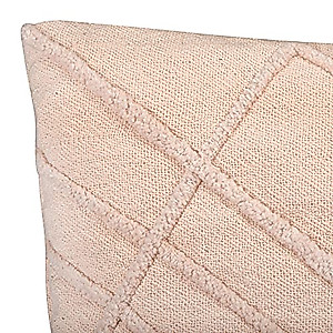 Main + Mesa Embroidered Cotton Geometric Lumbar Pillow, Blush