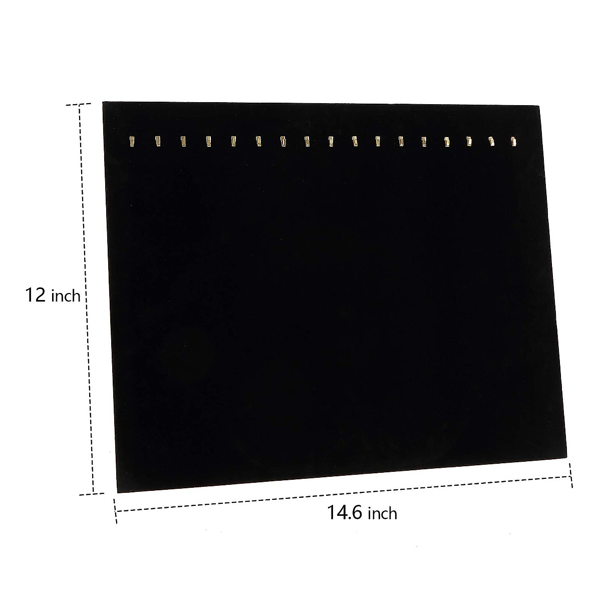 Foraineam 3 Pack Black Velvet Jewelry Display with 17 Hooks Necklace Tray Organizer Pad Bracelets Pendants Chains Showcase Stands