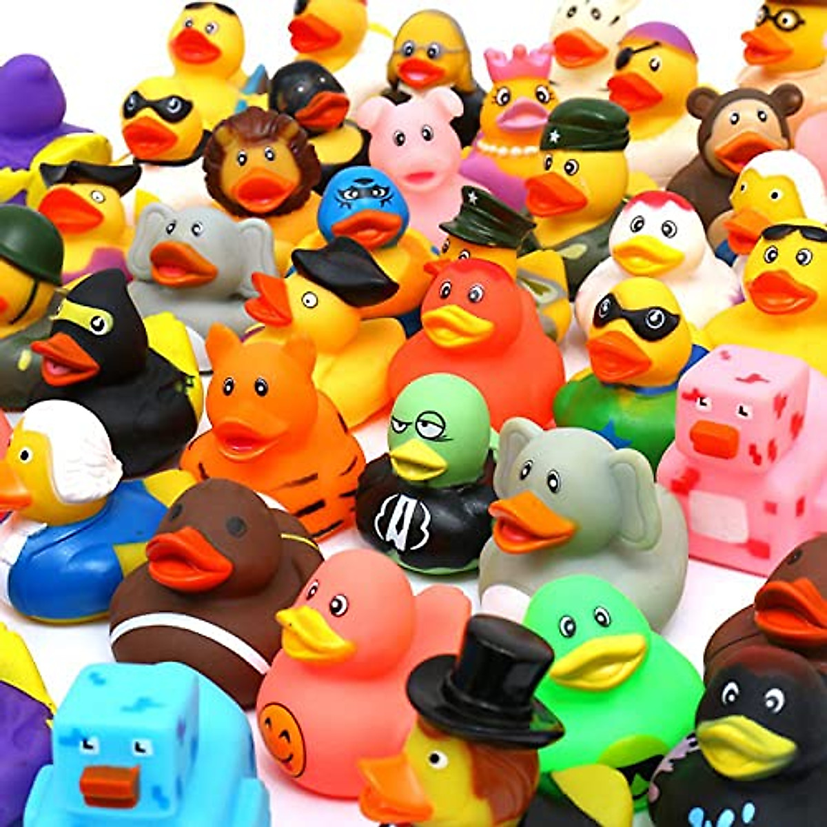 XY-WQ Rubber Duck 50 Pack for Jeeps Bath Toy Assortment - Bulk Floater Duck for Kids - Baby Showers Accessories - Party Favors, Birthdays, Bath Time, and More (50 Varieties)