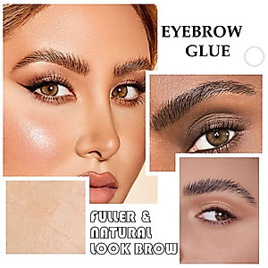Tinted Thickening Brow Mascara,Brow Fast Sculpt,Waterproof, Transfer-proof, Brush to Fill in Eyebrows and Cover Gray Hairs - Cruelty Free - Light Medium Brown (2pcs 09 transparent brow glue)