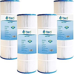 Tier1 Pool & Spa Filter Cartridge 4-pk | Replacement for Hayward Star Clear C500, FC-1240, Pleatco PA50, C-7656, Pentair Purex CF-50 and More | 50 sq ft Pleated Fabric Filter Media