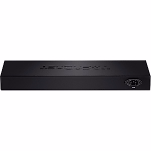 TRENDnet - TEG-S16G 16-Port Unmanaged Gigabit GREENnet Switch, TEG-S16G, 16 x RJ-45 Ports, 32 Gbps Switching Capacity, Fanless, Rack Mountable, Network Ethernet Switch, Lifetime Protection Black