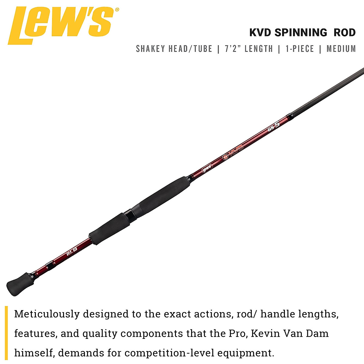 Lew's KVD Series Graphite Spinning Rod 7'2" Shakey Head Tube