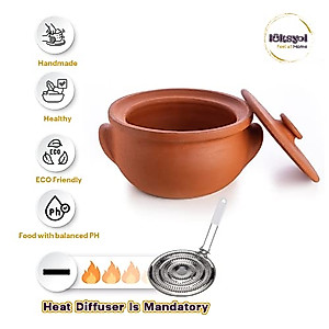 LUKSYOL Handmade Moroccan Clay Pots with Lids | Versatile Cookware Set for Authentic Cooking | Terracotta & Safe