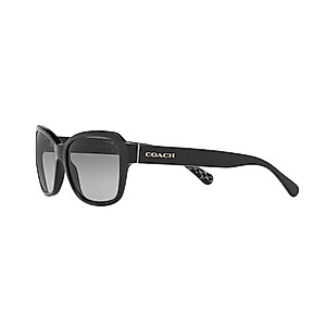 Coach HC8232 Sunglasses, Black/Dark Grey Gradient, 56 mm