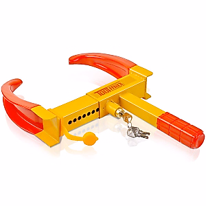 Goplus Heavy Duty Trailer Lock Wheel Clamp, Adjustable Anti-Theft Tire Lock Boot for Car Truck RV Boat Trailer Automotive Golf Carts w/Three Keys