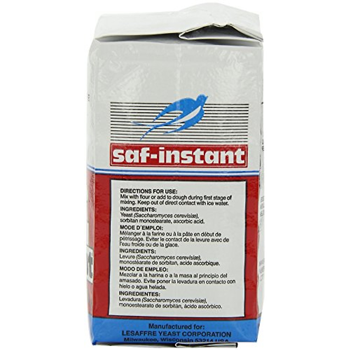 SAF-INSTANT YEAST RED LABEL SINGLE 1 lb (16oz) PACKAGE