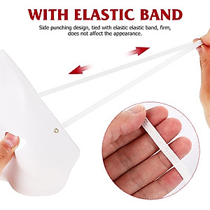 NUOBESTY 10 Pcs White Face Paper Masks Blank Mask for Decorating DIY Painting Masquerade Cosplay Party (Cat Style)