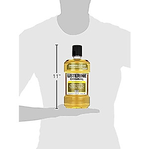 Listerine Original Oral Care Antiseptic Mouthwash with Germ-Killing Formula to Fight Bad Breath, Plaque and Gingivitis, 1 L