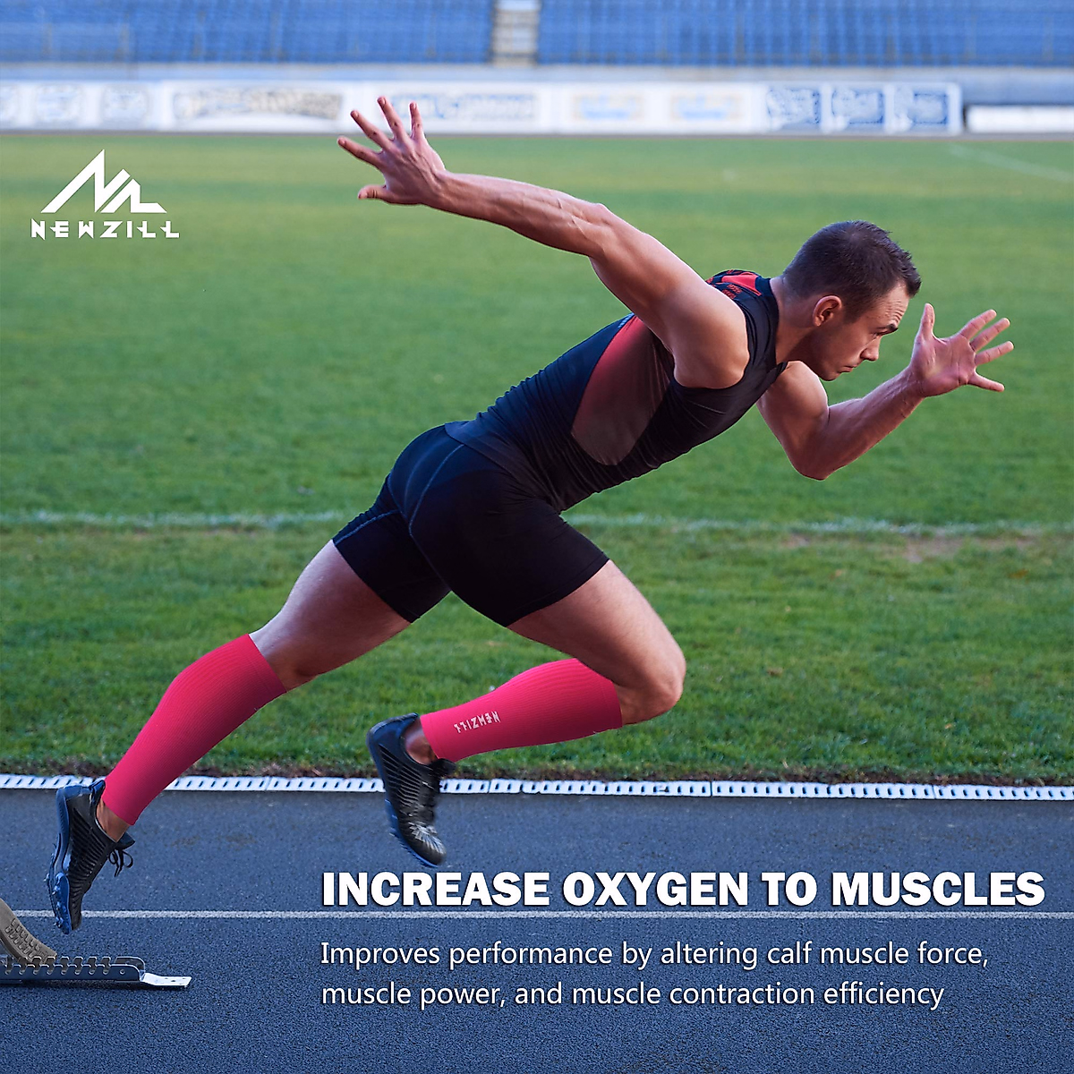 NEWZILL Compression Calf Sleeves (20-30mmHg) for Men & Women - Perfect Option to Our Compression Socks - For Running, Shin Splint, Medical, Travel, Nursing (Solid Pink, XX-Large)