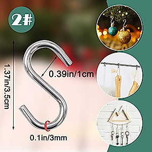 40 Pcs Small S Hooks Stainless Steel Hanging Hook Curtain Track Roller Hooks for Kitchen Bathroom Office Garden Kitchen Tools Hanging Plants DIY Crafts Key Chain Jewelry Earrings