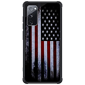 Tnarru Compatible with Samsung Galaxy S20 FE Case American Flag Pattern Hard PC Back and Soft TPU Sides Scratchproof Shockproof Protective Case for Samsung Galaxy S20 FE 5G -Black