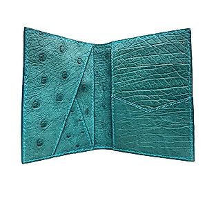 Doubleside Green Body Ostrich leather skin Credit Cardholder, leather credit cardcase, leather creditcard cover