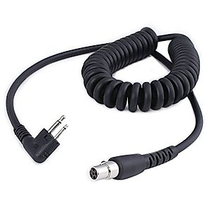 Rugged Radios CC-MOT 2-Pin to 5-Pin Coil Cord Cable for Motorola, HYT, Black Box Radio, and Speedcom Two Way Handheld Radios and Headsets