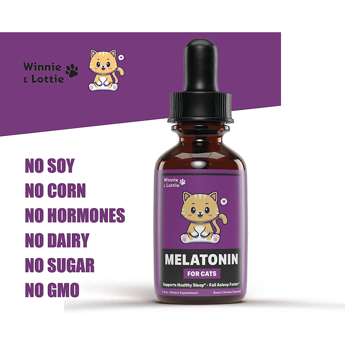 Cat Melatonin | Melatonin for Cats | Helps to Support Restful Sleep for Your Cat | Cat Sleep Aid | Cat Calming | Cat Anxiety Relief | Anxiety Relief for Cats | Cat Stress Relief | 1 fl oz