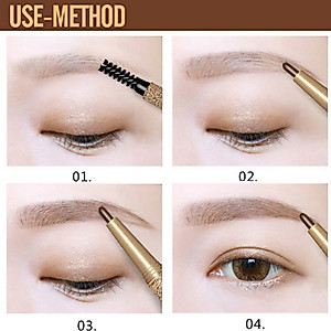Waterproof Automatic Eyebrow Pencil Pen Kit For Perfect Eyebrow Quick Eyebrow Makeup With Eyebrow Brush Stencils Pencil Lead Tools