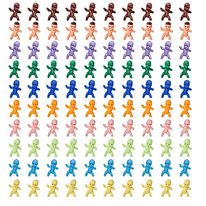 SHAOQINLIN Mini Plastic Babies, 100 Pcs Mini Baby 1 Inch Small King Cake Babies Bulk Plastic Baby Ice Cube Baby Shower Games Tiny Party Decorations (10 Colors)