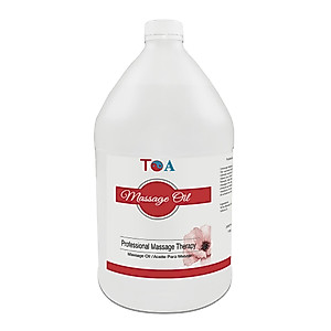 TOA Soothing Hydrating Natural Body Spa Massage Mineral Oil for Professional Massage Therapists Unscented Bottle, 1 gal