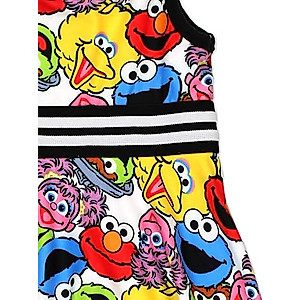 Sesame Street Girls’ Dress with Panties for Infant and Toddler – White/Multicolor