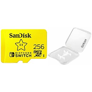 (1 Pack) SanDisk 256GB MicroSD Nintendo Switch Micro SDXC Memory Card for Switch & Switch Lite SDSQXAO-256G Bundle with (1) GoRAM Plastic Case