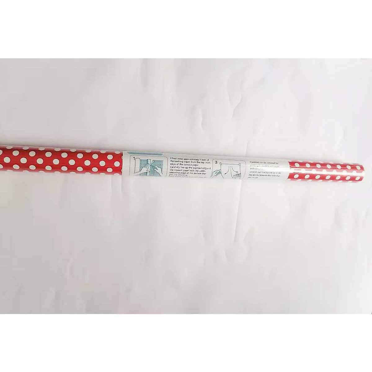 GLOW4U Self Adhesive Vinyl Red Polka Dot Contact Paper Shelf Drawer Liner Cabinets Dresser Furniture Liner Sticker Wall Crafts Decal Film 17.7X78.7 Inches