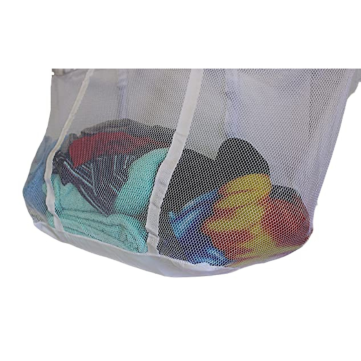 Large Soft Nylon Mesh Laundry Basket with Handles Portable and Collapsible For Dirty and Clean Laundry Home Travel College Dorm Also Ideal For Toys and Sporting Goods