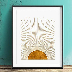 Sun Rise Art, You Are My Sunshine, Kid Room Wall Decor, Boho Sun Wall Art, Minimalist Art, Boho Art Print, Modern Art, Sun Print, Set of 2 Prints - No Frame (8X10 INCH)