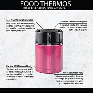 27 Oz Thermos for Hot Food |Insulated Food Container for Hot Food and Cold Food |Vacuum Stainless Steel Thermos for Hot Food Kids |Lunch Containers for Kids