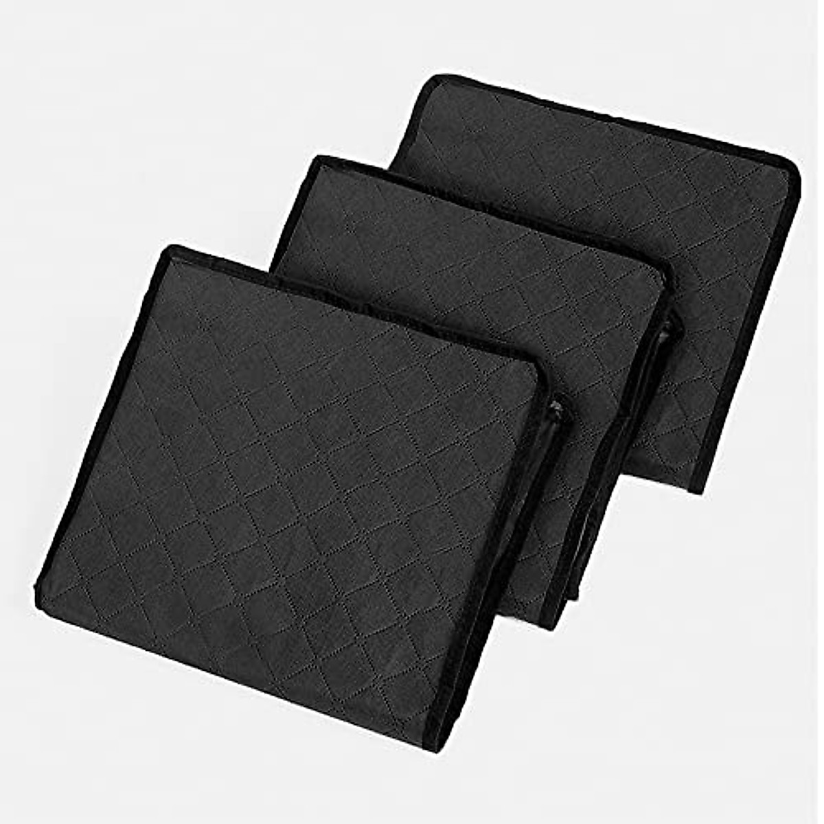 ASANMEYO 6 Pack Clothes Storage, Foldable Blanket Storage Bags, Clothing Storage Containers, Organization and Storage with Lid and Handle, Closet Organizers for Bedroom,Comforters, Toys, Bedding,Black