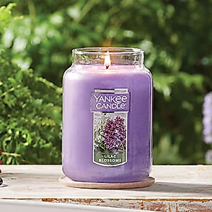 Yankee Candle Company Lilac Blossoms Scented, 22oz Single Wick Candle, Over 110 Hours of Burn Time, Perfect for Gifting, Gatherings and Seasonal Decorations, Classic Large Jar, Violet