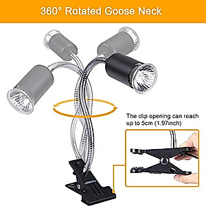 LEDBOKLI Reptile Heat Lamp Holder with Thermometer, 2 Heat Lamp Bulbs for Reptiles 25W 50W 110V UVA UVB Heat Lamp for Reptiles Replacement E26 Heat Lamp Bulbs for Reptiles Turtle Lizard Snakes Chicken