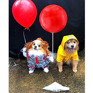 Halloween Decoration Includes Halloween Costume Yellow Raincoat Jacket and Reusable Balloon Kit with Balloon Sticks with Cups Halloween Prop for Kids