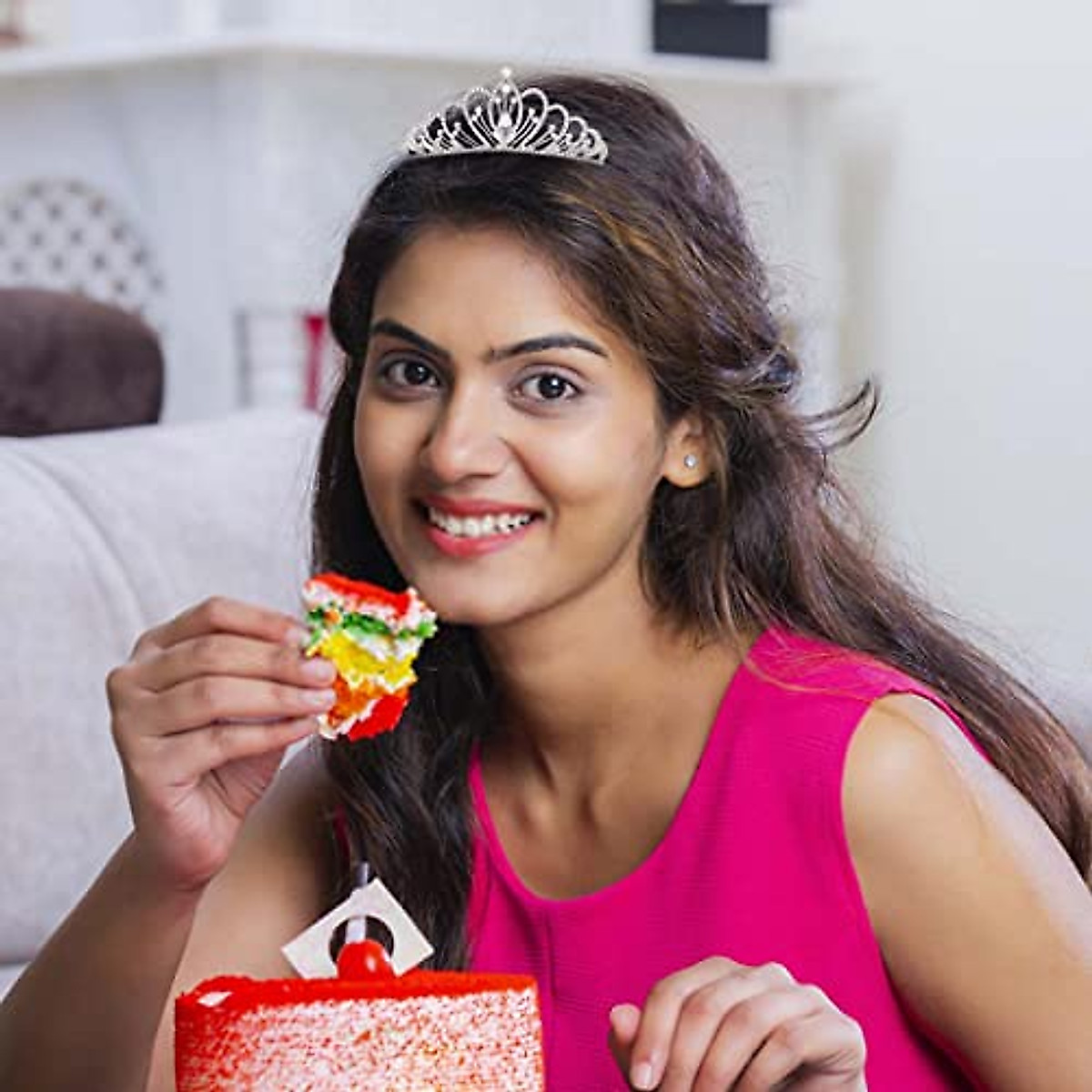 Kilshye Silver Tiara Combs Princess Crystal Tiaras Comb Wedding Bridal Crown Headband Costume Birthday Hairpiece for Women and Girls (A-Silver)