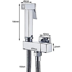 MINJING Bidet Sprayer Head Wall Mounted Bathroom Bidet Faucet Shower Faucet Toilet Bidet Muslim Brass Washer Tap-Black Bronze Bidet,Chrome Bidet Faucet