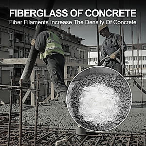 Fiberglass for Concrete, 3/4" Length,2.5 Lb, AR-Glass Chopped Strand Fiberglass for Concrete Cement Mortar Reinforcement