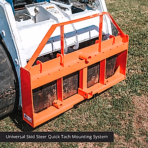 Titan Attachments UA USA Made Orange Hay Frame Attachment, 49" Hay Spear and Stabilizers, Rated 4,000 LB