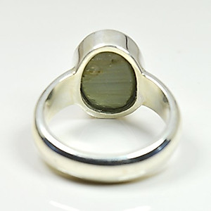 55Carat Genuine Indian Emerald Silver Ring for Women Oval Shape Chakra Healing Size 5,6,7,8,9,10,11,19