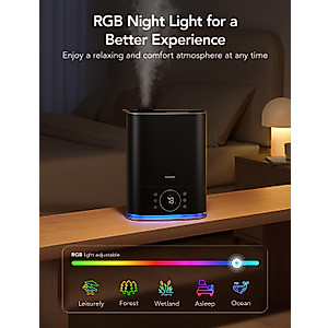 GoveeLife Smart Humidifier, Top Fill 7L Warm & Cool Mist Humidifiers for Bedroom, 70H Runtime, Auto Shut-Off, RGB Light,WiFi Air Humidifier for Large Room, Plants, Nursery Work with Alexa App Control