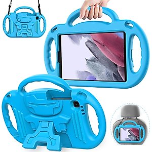 AVAWO Kids Case for Samsung Galaxy Tab A7 Lite 8.7 Inch 2021/A9 8.7 2023, with Strap, Shockproof Lightweight Handle Stand 2021(SM-T220/T225/T227)/2023(SM-X110/X115/X117), Blue