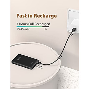 TG90° Portable Charger 6000mah External Battery Packs, Ultra Slim Power Bank with Built-in Cables Portable Phone Charger, USB C Portable Battery Charger Compatible with iPhone Android Cell Phones