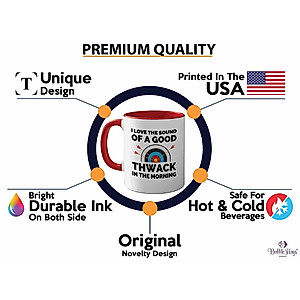 Archery 2Tone Red Mug 11oz - Thwack in the morning - Archery Shot Trainer Crossbow Compound Bow Hunting Arrow