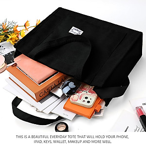 Corduroy Tote Bag for Women - Satchel Bag Large Tote Bag Aesthetic Crossbody Bag Handbag - School Work Travel Shopping Beach(Black)