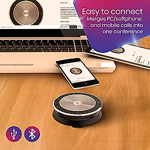 Global Teck Worldwide GTW Bundle EPOS - Sennheiser SP 30 Speakerphone w/Microfiber Cloth, Compatible w/Teams, Zoom, Webex, Skype, Mobile, Tablets, PC/Mac