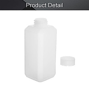 Othmro 10pcs Plastic Lab Chemical Reagent Bottles, 250ml/8.5 oz Small Mouth Liquid/Solid Square Sample Storage Container Sealing Bottles with Cap White
