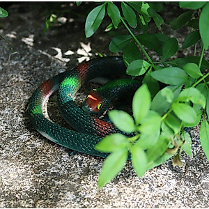 LRCXL Rubber Snakes to Keep Birds Away - 4 Pieces Realistic Fake Snake Toys for Garden Props to Keep Birds Away, Scare Squirrels, Mice, Pranks