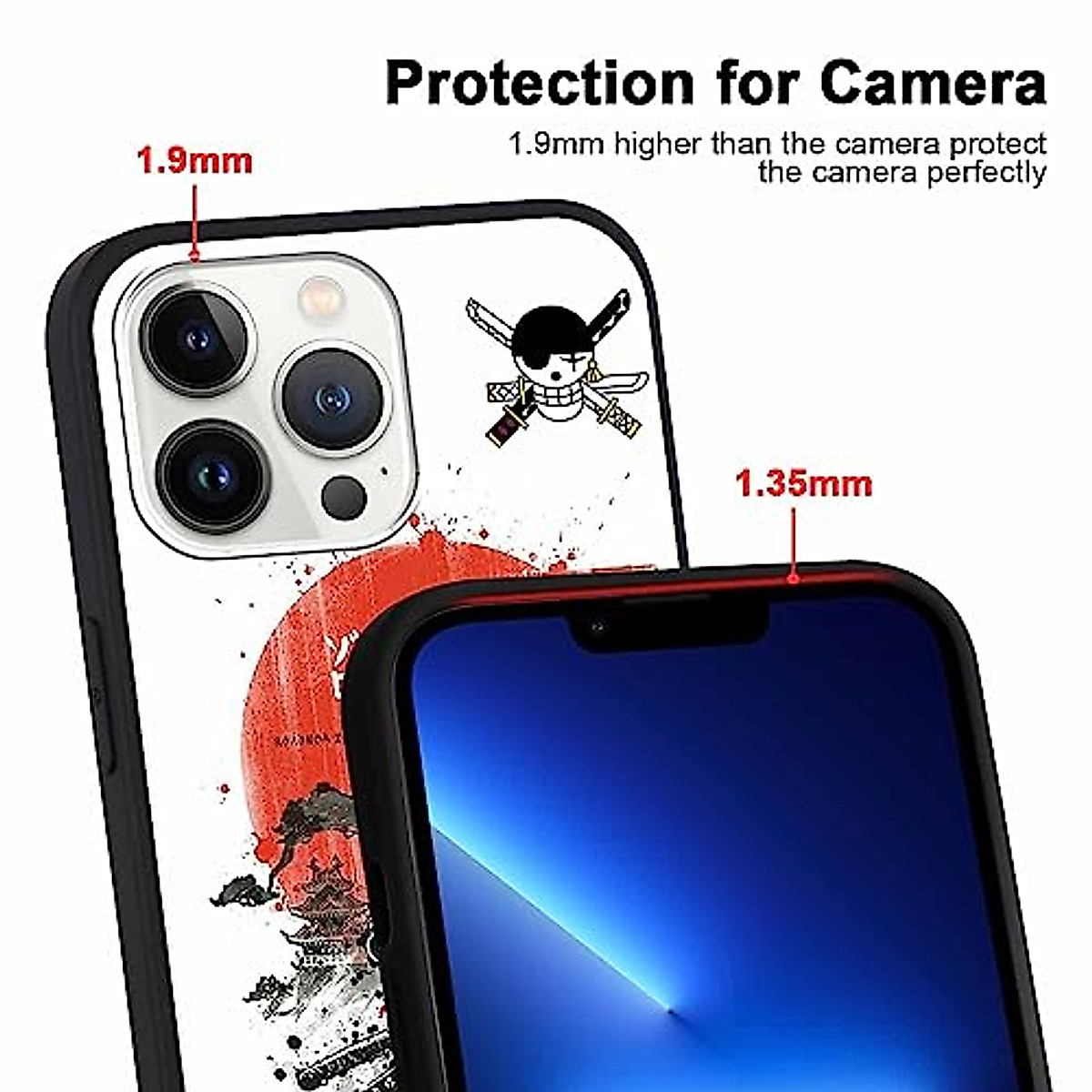 2 Pack Cool Phone Case for iPhone 13 Pro Max Case Silicone 6.7",Japanese Anime Cartoon Characters Print for Men Boys Women Girls, Manga Comics Pattern Design, Soft TPU Funda Cases for iPhone13 Pro Max