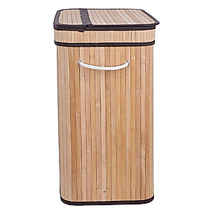 Laundry Basket Bamboo Laundry Hamper 2 Parts for Dirty Clothes Storage