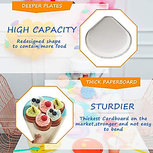 48 Pcs Ice Cream Party Plates, 10'' Disposable Paper Plates, Cute Sundae Party Supplies for Kids Boys Girls Toddlers, Birthday Baby Shower Decorations