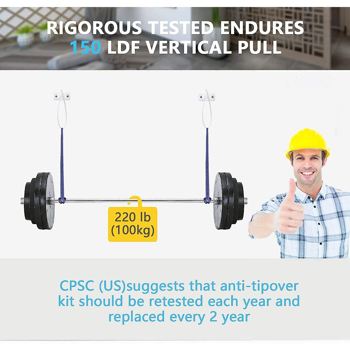 Furniture Straps 10 Packs Anti-Tip Furniture Wall Anchor Straps for Baby Proofing Cabinet Anchors Protect Toddler and Pet from Falling Furniture Adjustable Child Pet Secure Straps Earthquake Resistant